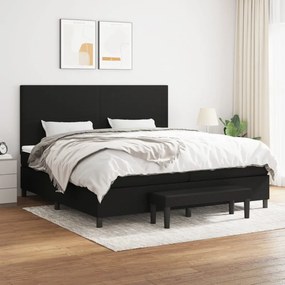 Box spring postel s matrací černá 200x200 cm textil 3136463
