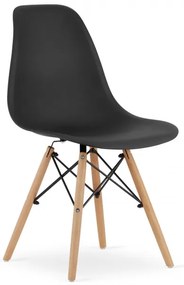 Set dvou jídelních židlí OSAKA černé (hnědé nohy) 2ks
