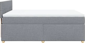Box spring postel s matrací světle šedá 160 x 200 cm textil 3289031