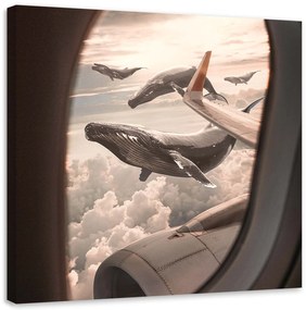 Gario Obraz na plátně Pohled na velryby z letadla - Zehem Chong Rozměry: 30 x 30 cm