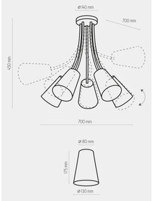 Dětský lustr WIRE KIDS 5xE27/15W/230V