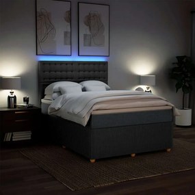 Box spring postel s matrací tmavě šedý 140 x 190 cm textil 3294366