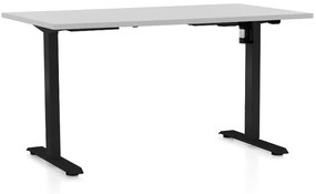 Výškově nastavitelný stůl OfficeTech A, 120 x 80 cm, černá podnož, světle šedá