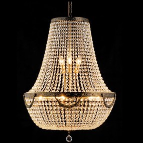 Hnědozlatý antik křišťálový lustr Ethan - Ø 60*85/200 cm E14/max 12*40W