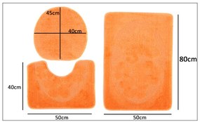 Chemex Koupelnová předložka / kobereček listy 3 kusy 50x80cm+40x50cm+45x40cm růžový