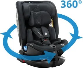 Asalvo PANAFIX černá / Autosedačka / 40-150 cm / Otočná 360° / Isofix