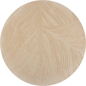 Kusový koberec Solace Lino Leaf Natural kruh, 160x160 (priemer) kruh, béžová, obývacia izba, Flair Rugs