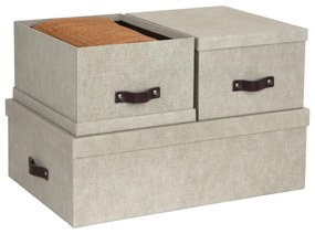 Sada 3 béžových úložných krabic Bigso Box of Sweden Inge