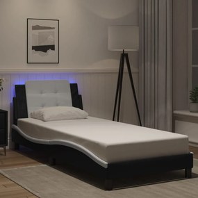 Rám postele s LED bez matrace Zadar černý a bílý 100x200 cm 3214094