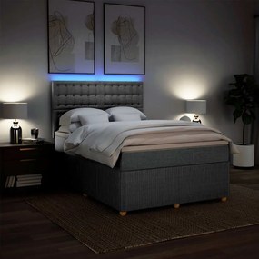 Box spring postel s matrací světle šedá 140 x 190 cm textil 3294365