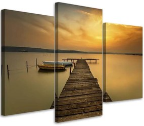 Gario Obraz na plátně Molo na jezeře - 3 dílný Rozměry: 60 x 40 cm