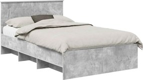 Rám postele s čelo Betonově šedá 137 x 203 cm Kompozitní dřevo 3408861