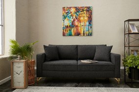 Hanah Home Dvoumístná pohovka BERLIN antracitová se zlatou 180 cm 825BLC2793