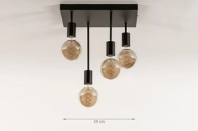 Stropní černé svítidlo do obýváku Flexform Quadro Bulb Accapulco