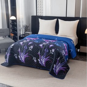 Přehoz na postel VIOLET BUTTERFLY, tmavě modrý Rozměr: 170 x 210 cm