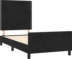 Rám postele bez matrace černý 100 x 200 cm samet 3125680