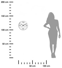 Nástěnné hodiny s vlhkoměrem a teploměrem Julie, bílá/černá