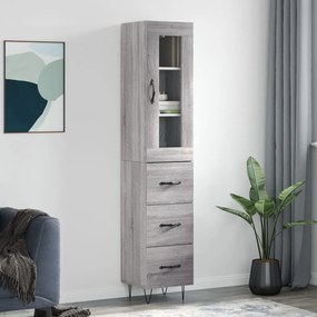 vidaXL Skříň highboard 34,5 x 34 x 180 cm kompozitní dřevo [3199268] Barva: šedá sonoma