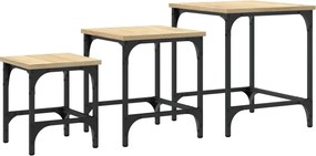 vidaXL Hnízdové konferenční stolky 3 ks kompozitní dřevo [838934] Barva: Černá