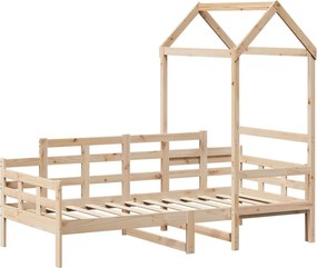 Válenda se střechou 80 x 200 cm masivní borové dřevo 3282302