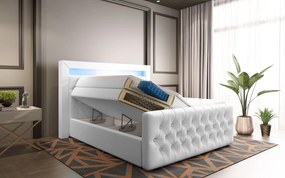 K&M postele Boxspring postel SONNO s úložným prostorem, LED a USB Velikost postele: 180 × 200 cm, Výběr matrace: Oboustranná pružinová matrace - stře…