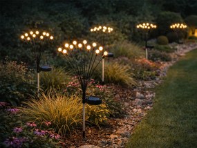 Verk Group SOLÁRNÍ ZAHRADNÍ SVÍTIDLA KULIČKY 2 KUSY PO 8 LED SVÍTIDLECH DÉLKA 70 CM