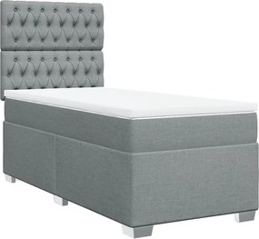 Box spring postel s matrací světle šedá 80 x 200 cm textil 3290322