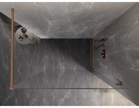 Mexen Lunar sprchová stěna pravá 120 x 200 cm, 8mm čiré sklo, měděná matná, 830-120-000-65-00-P