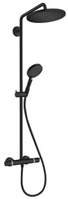 Hansgrohe Croma Select S - Showerpipe 280 1jet s termostatem a ruční sprchou Raindance Select S 120 3jet, matná černá, HAN-26890670