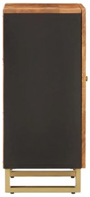 Odkládací skříňka hnědá a černá 40x33,5x75 cm masivní mangovník - Default Title