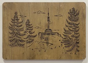 Li-Go "Praděd" světelný obraz 230V 90x62 cm provedení povrchu: dub světlý