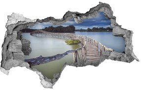 Wallmuralia Nálepka fototapeta 3D výhled Dřevěný most 95x73 cm