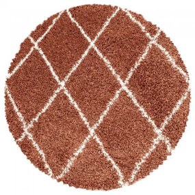 Vopi | Kusový koberec Alvor shaggy 3401 terra - Kruh průměr 120 cm