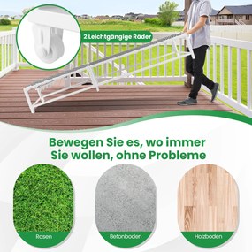 Costway Lehátko s kolečky XXL zahradní lehátko s nastavitelným opěradlem Patio