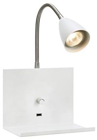 Markslöjd | Markslöjd 107140 - Stmívatelné nástěnné svítidlo s USB zásuvkou LOGI 1xGU10/7W/230V | ML0188