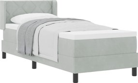 Postel s boxspringem s čelo Světle šedá 200 x 80 cm samet 3341492