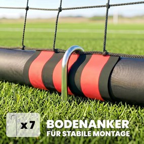 SPORTNOW Fotbalová branka pro zahradu 300 x 200 cm, robustní venkovní branka s polstrováním sítě, zemní kotvy, antikorozní povrch