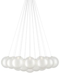 Lodes Random Cloud 19 ø28, závěsné svítidlo LED 19 x 5W 2700K, bílé sklo, rozměr 145x125cm
