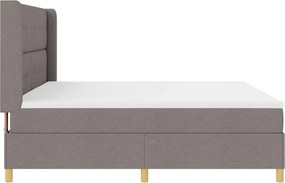 Postel s boxspringem s čelo Taupe 200 x 200 cm textil 3341858