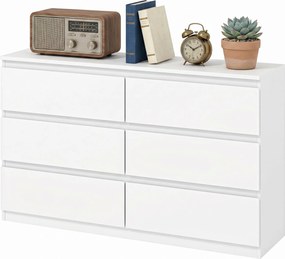 HOMCOM komoda s 3 zásuvkami, moderní bezúchytový design pro obývací pokoj, ložnici a předsíň – bílá (112 × 34 × 75 cm) | Aosom