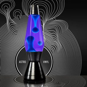 Mathmos Astro Vinyl, originální lávová lampa s fialovou tekutinou a tyrkysovou lávou, 43cm