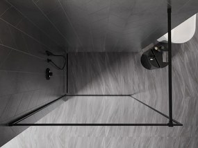 Mexen, Mexen Kioto-XF sprchová stěna s rámem 110 x 202 cm, 10 mm průhledná, černá - 800-110-104-70-00-X
