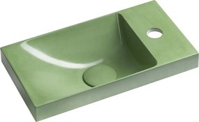 Sapho Sapho, AGOS betonové umyvadlo 40x22cm, levé/pravé, zelená lesk, AS40023