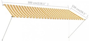 Zatahovací markýza 300x150 cm Dekorhome Hnědá / oranžová