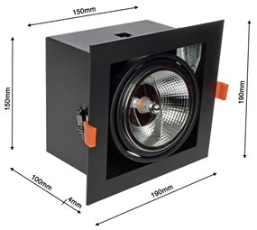 Podhledové svítidlo PLAZA AR111 1xGU10/12W/230V černá