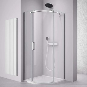 Polysan Thron - Sprchový kout Round čtvrtkruhový 90x90 cm, pravá, Antidrop, čiré sklo/chrom TL2690R-5005