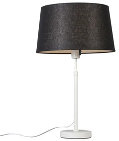 Stolní lampa bílá s černým odstínem 35 cm nastavitelná - Parte