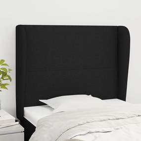 Čelo postele typu ušák černé 103x23x118/128 cm textil 3117668