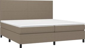 Box spring postel s matrací a LED taupe 200x200 cm textil 3134745