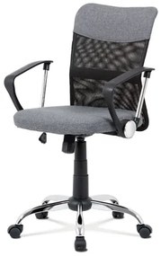 Kancelářská židle, šedá látka, černá MESH, houpací mech, kříž chrom KA-V202 GREY